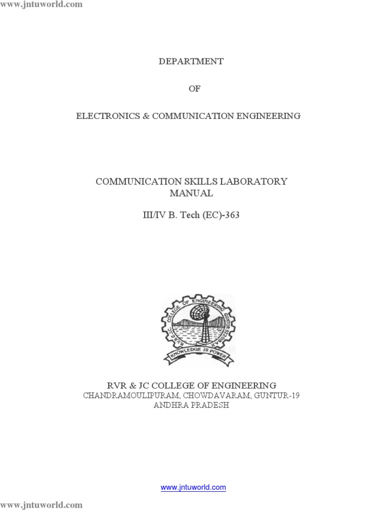 Communication Skills Laboratory Manual | PDF | Globalization | English ...