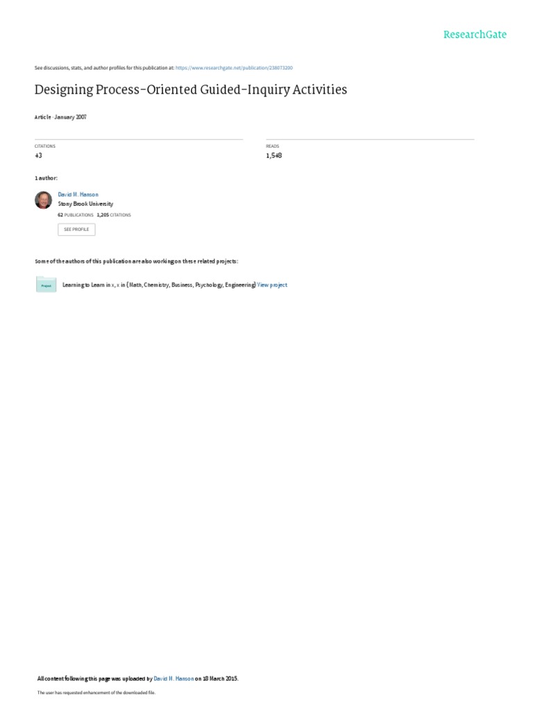 Designing Process-Oriented Guided-Inquiry Activiti | PDF | Learning | Critical Thinking