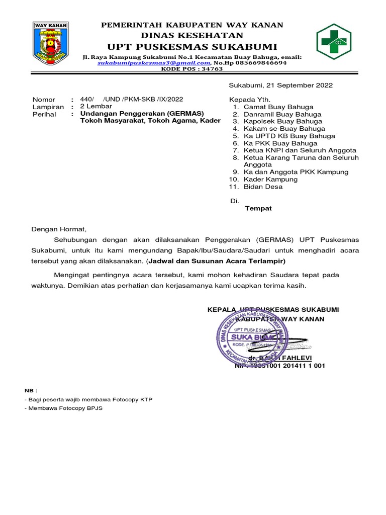 Undangan Senam (Germas) | PDF