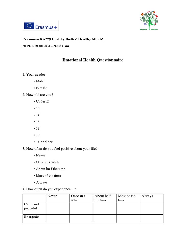 Emotional Health Questionnaire | PDF