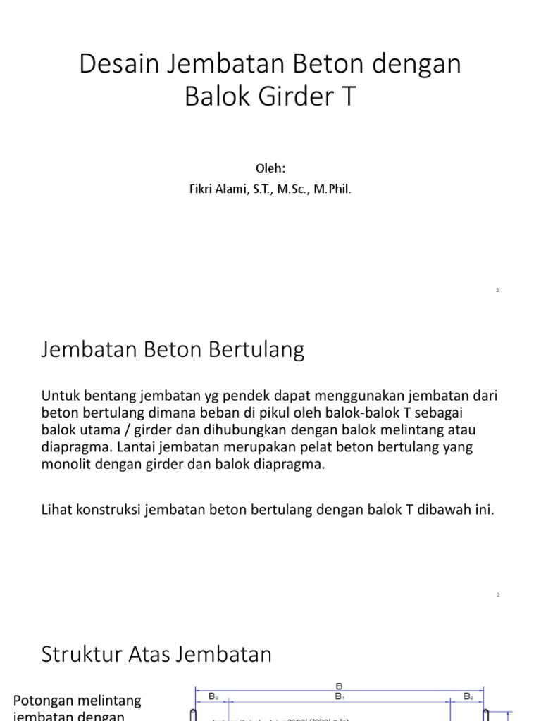 Desain Jembatan Beton Balok T | PDF