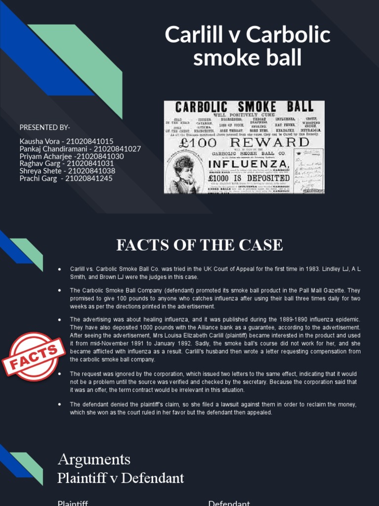 Carlill V Carbolic Smoke Ball | PDF | Common Law | Public Law