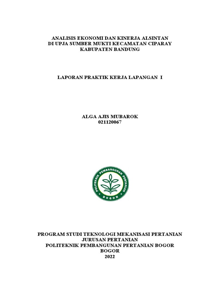 Kinerja Ekonomi Alsintan di UPJA Ciparay | PDF