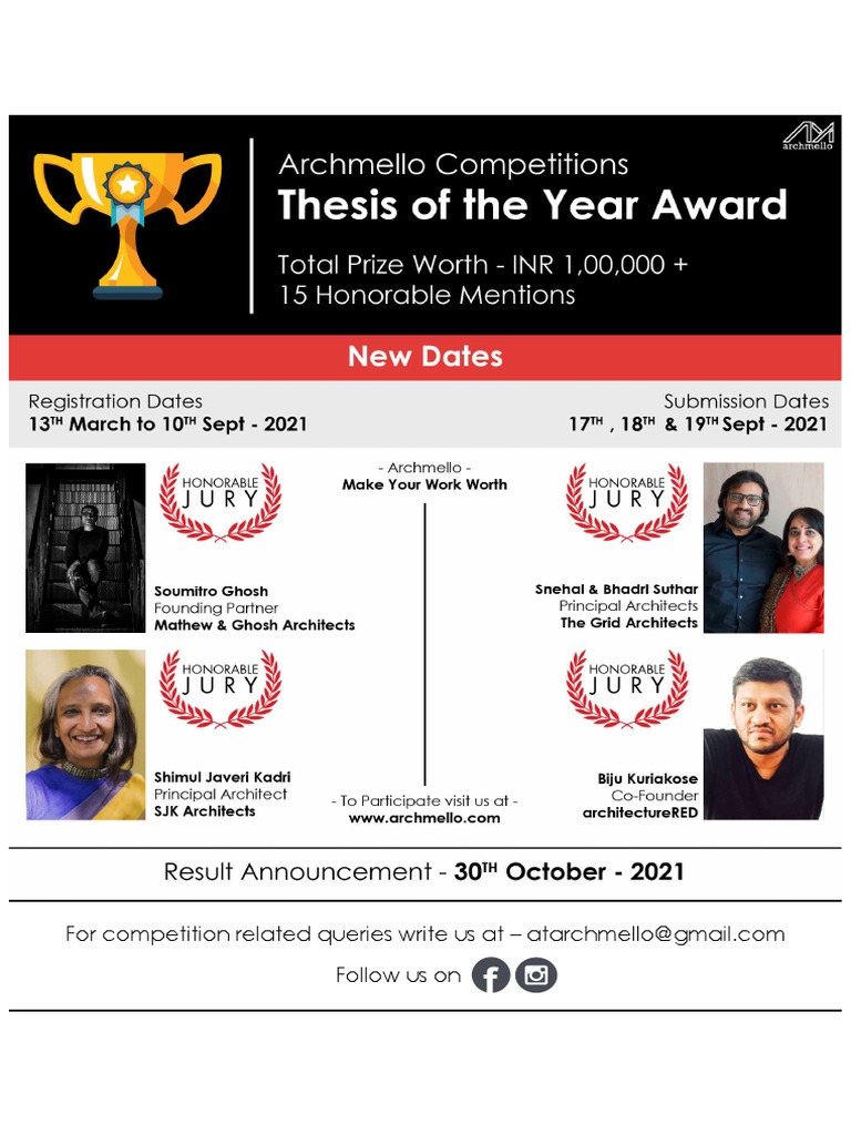 Thesis Award Archmello - Brief | PDF | Thesis