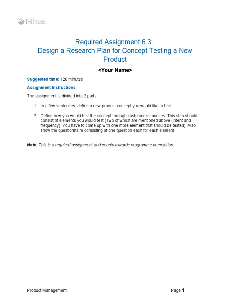 Research Plan for New Product Testing | PDF