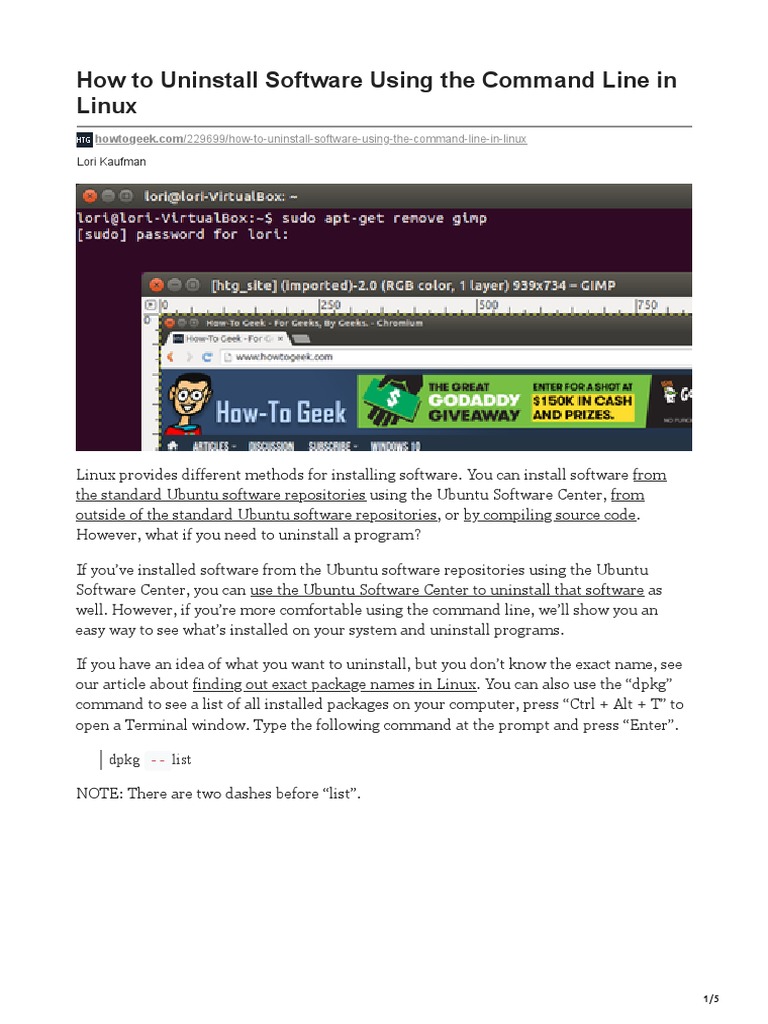 Uninstall Software in Linux | PDF | Operating System Families | Systems ...