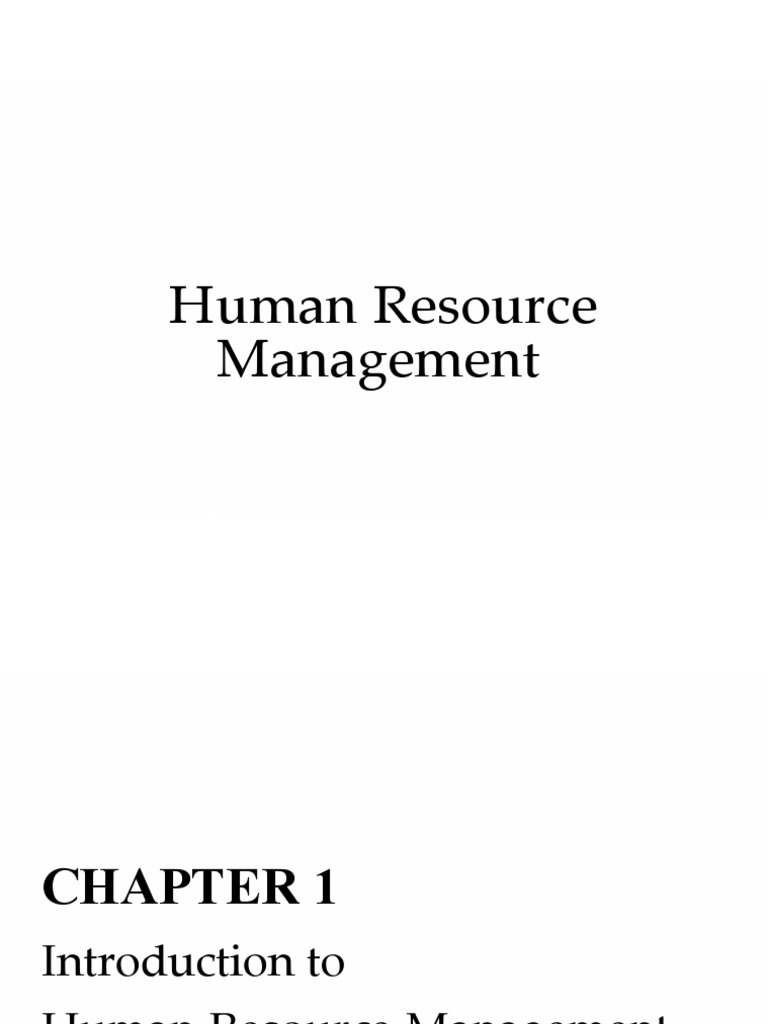 L1-An Introduction To Human Resource Management | PDF | Human Resource ...