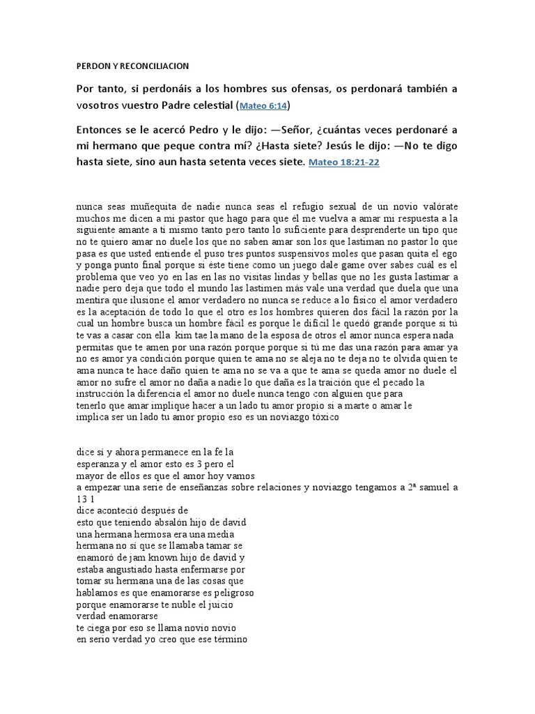 Perdon y Reconciliacion | PDF | Amor | Verdad