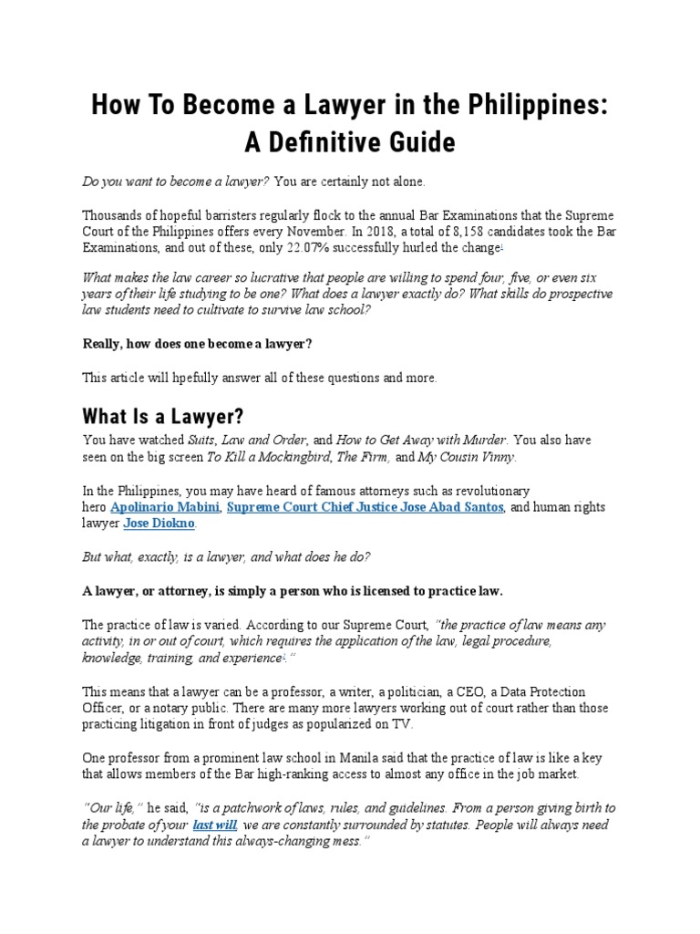 How Long Does It Take To Become A Lawyer in The Philippines | PDF ...