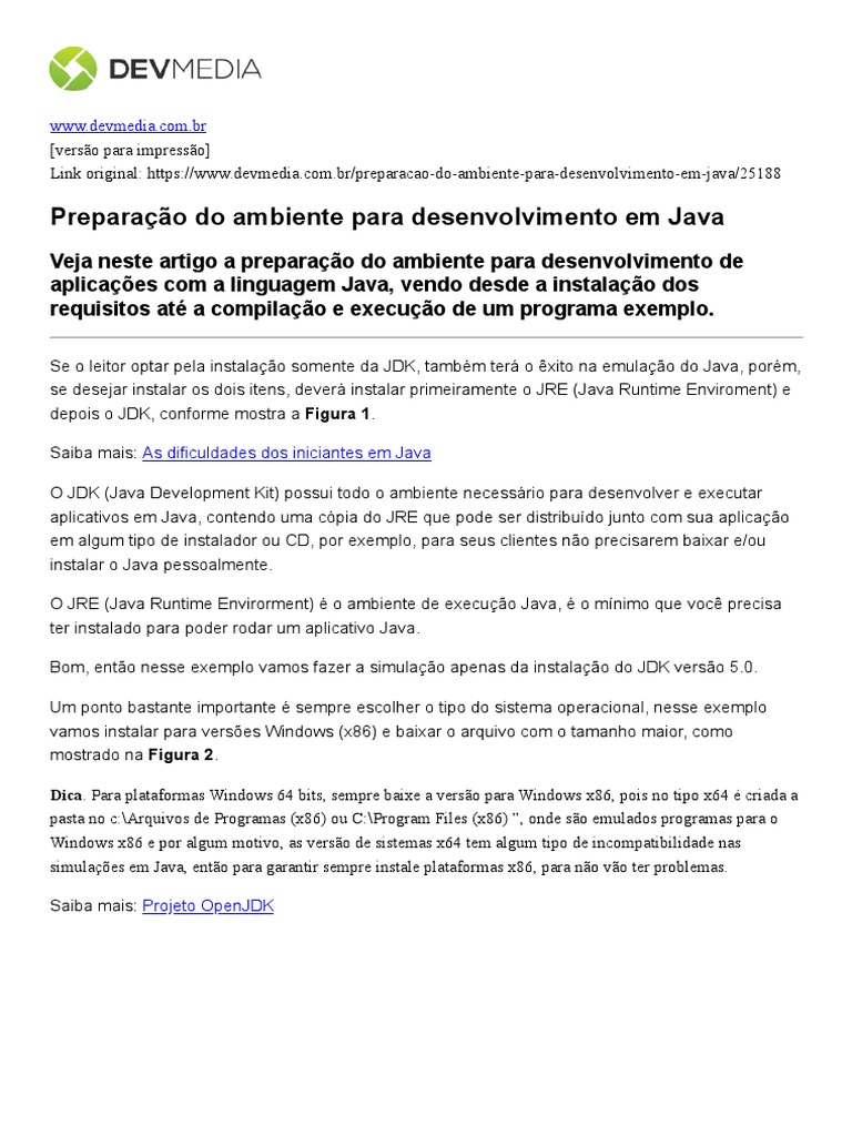 Preparação Do Ambiente para Desenvolvimento em Java | PDF | Java ...