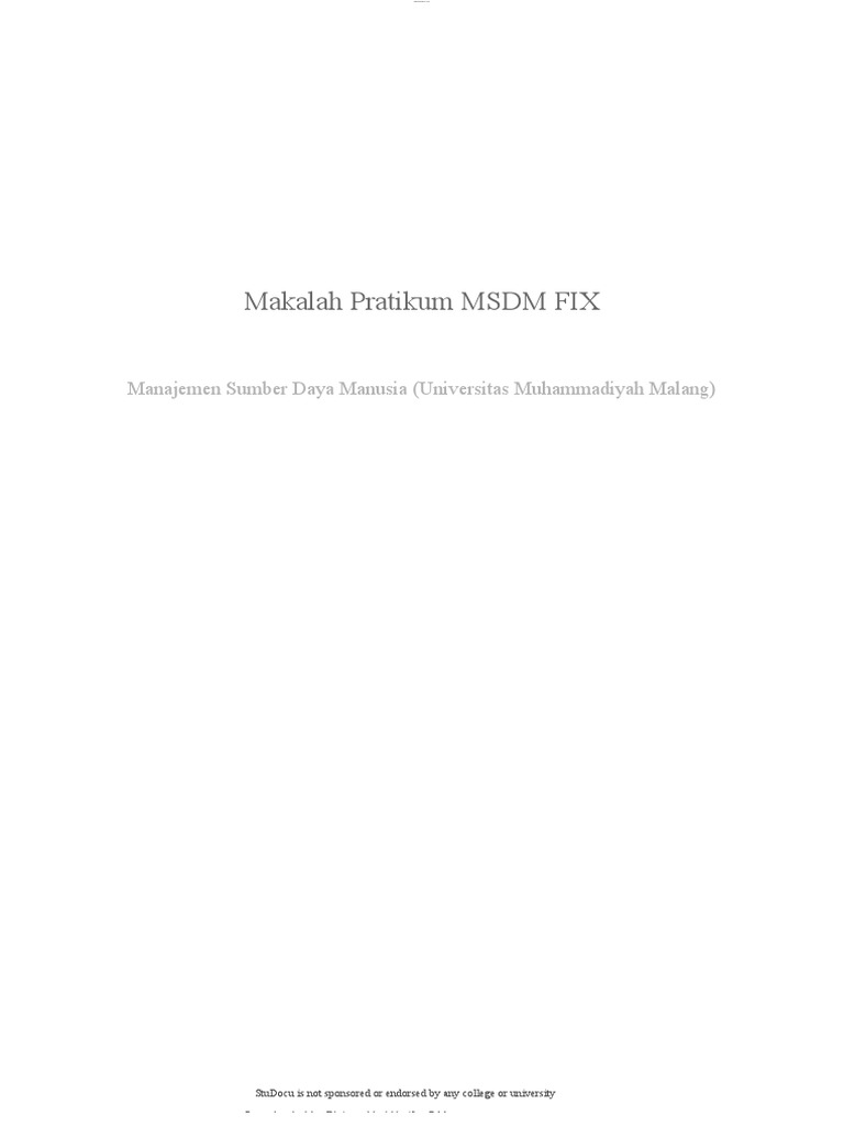 Makalah Pratikum MSDM Fix | PDF | Bisnis