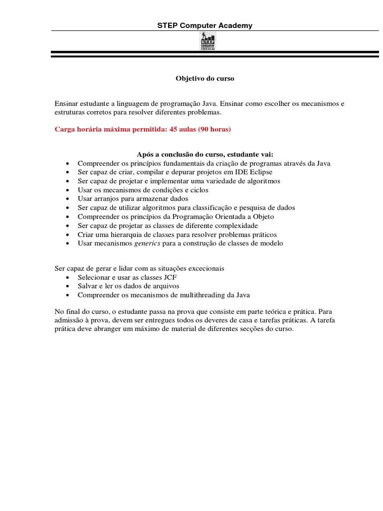 Programa Java Brasil | PDF | Algoritmos | Linguagem de programação