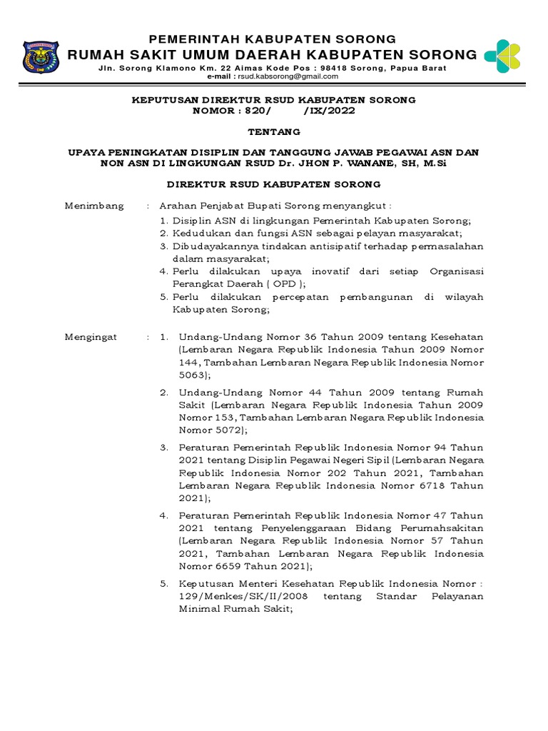 SK Disiplin ASN Dan Non ASN | PDF
