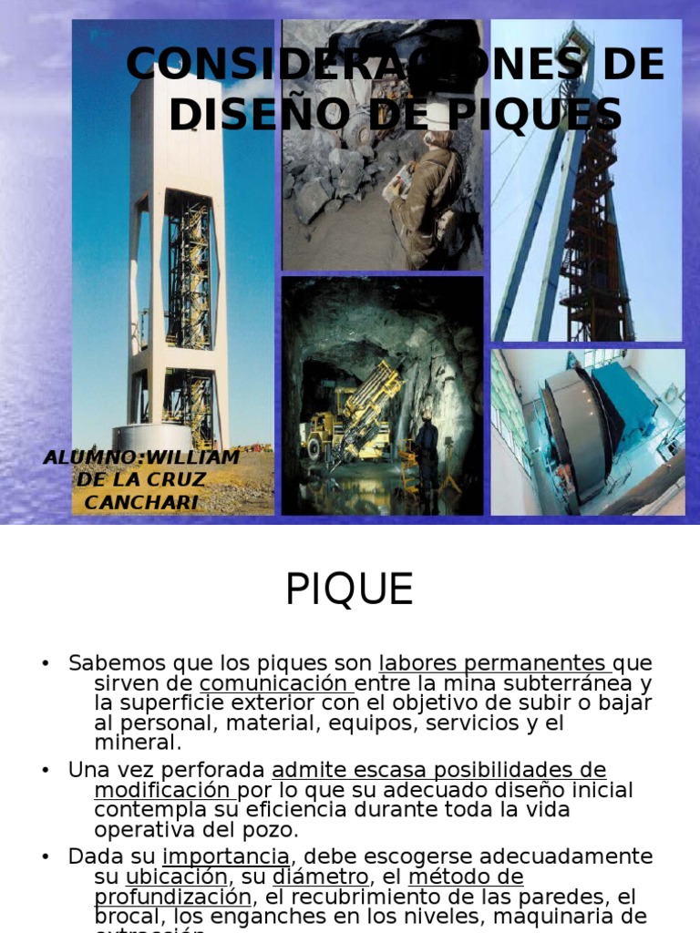 Consideraciones de Diseño de Piques | PDF | Diseño | Minería