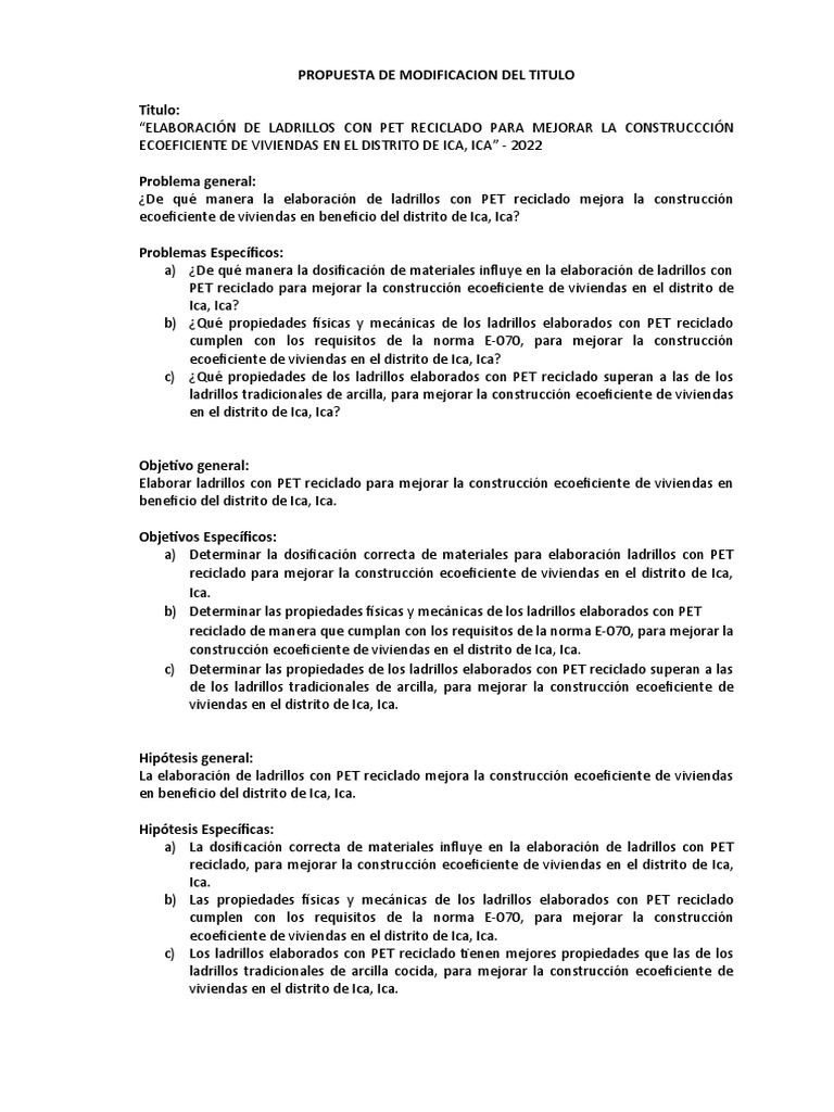 Propuesta y Modificaciones | PDF | Ladrillo