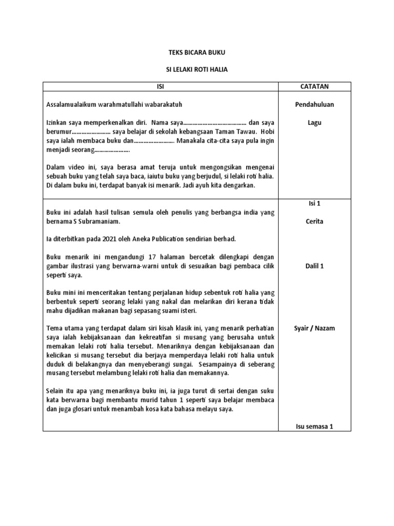 Teks Bicara Buku | PDF