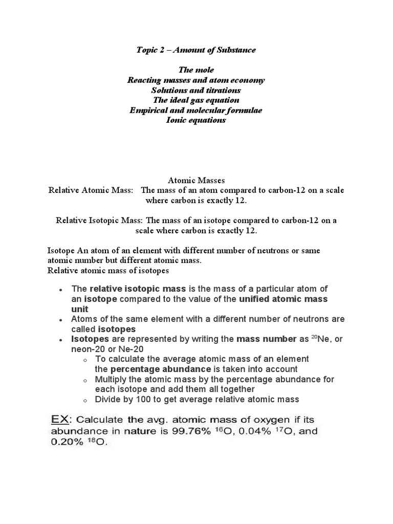 Amount of Substance | PDF | Mole (Unit) | Molecules