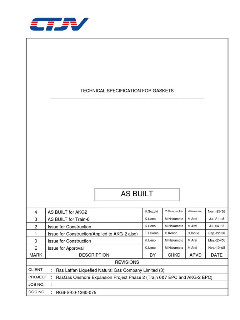 RG6-S-00-1360-075 - 0001 - 4 Specification For Gaskets | PDF | Specification (Technical Standard ...