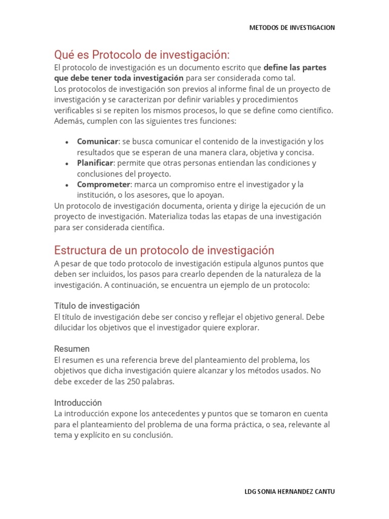 Estructura de un Protocolo de Investigación | PDF | Teoría | Paradigma