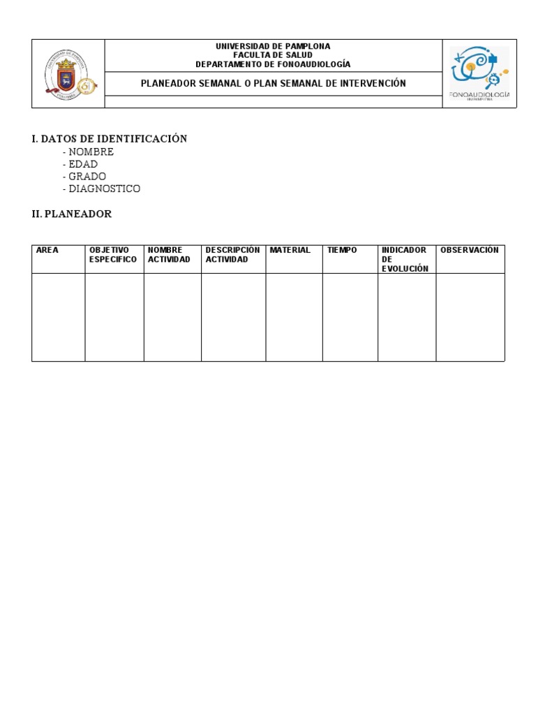 Formato Planeador Semanal | PDF