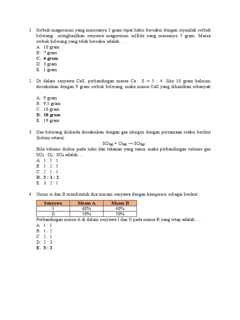 PH2 Hukum Dasar Kimia | PDF | Sains & Matematika