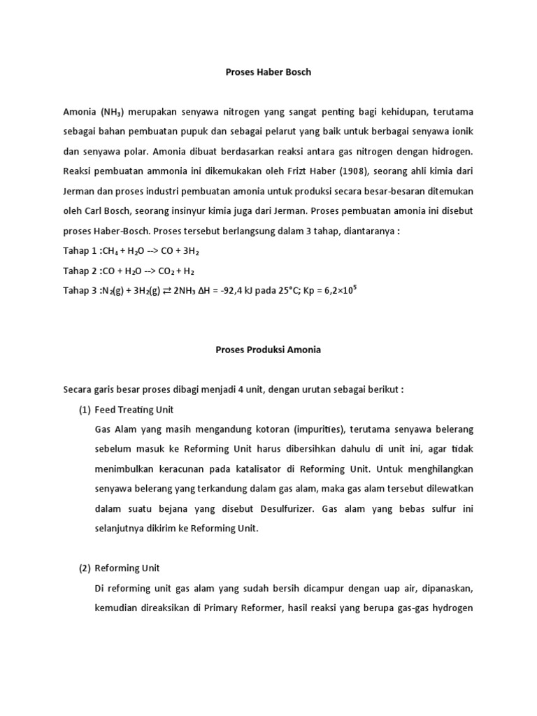 Proses Haber Bosch | PDF