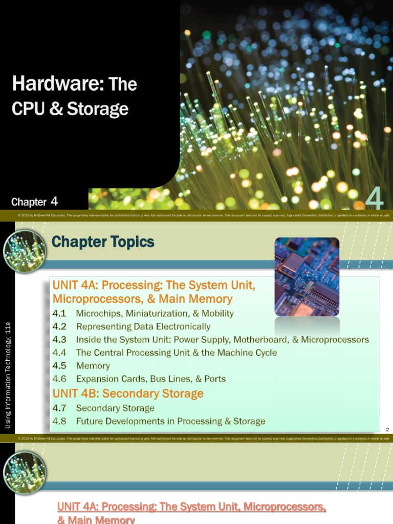 BTM 200 - Unit 2 | Download Free PDF | Computer Data Storage | Central Processing Unit