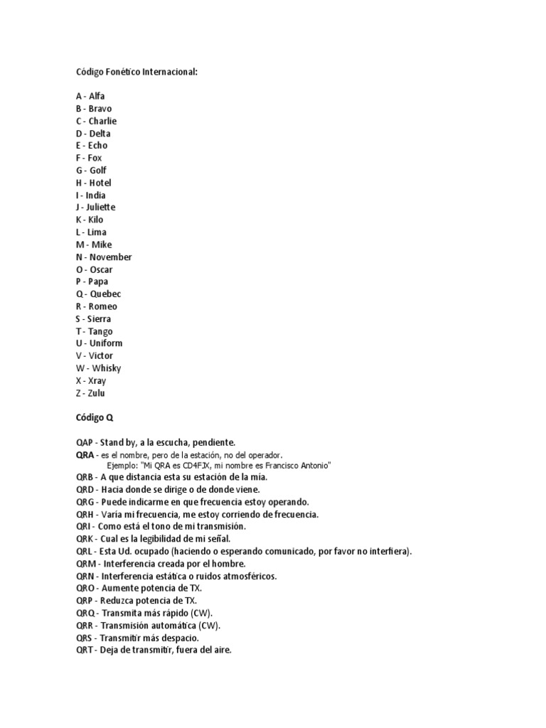 Código Fonético Internacional | Descargar gratis PDF | Ingenieria ...