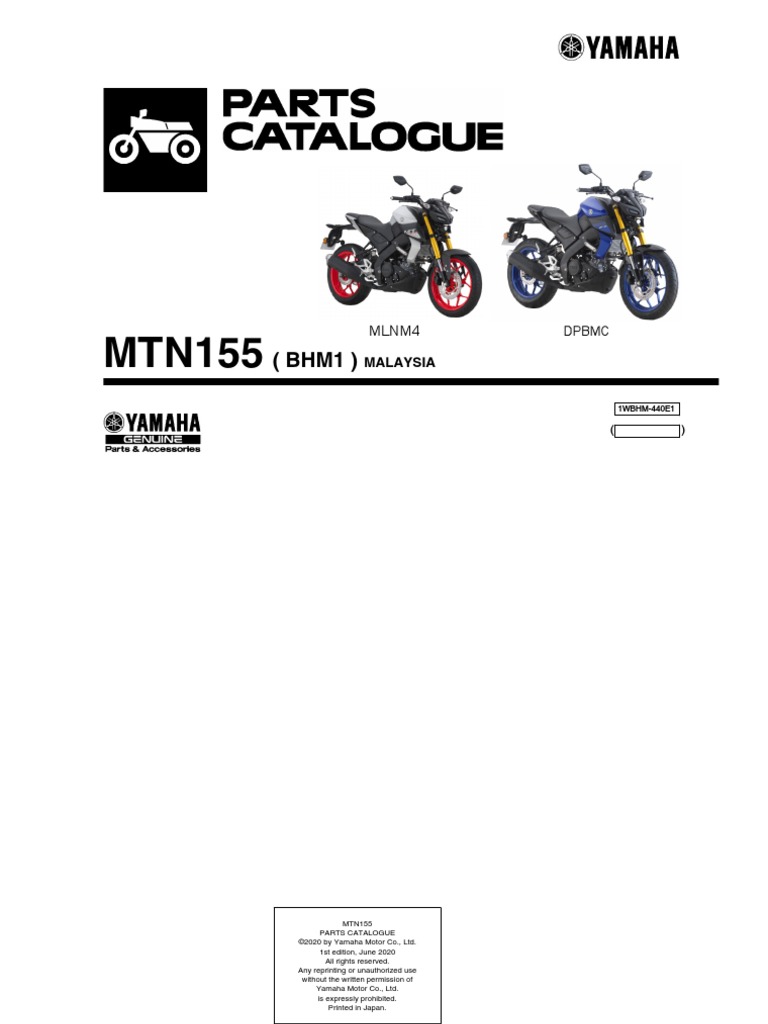 Part Cataloque Yamaha MT155 | PDF | Screw | Mechanical Engineering