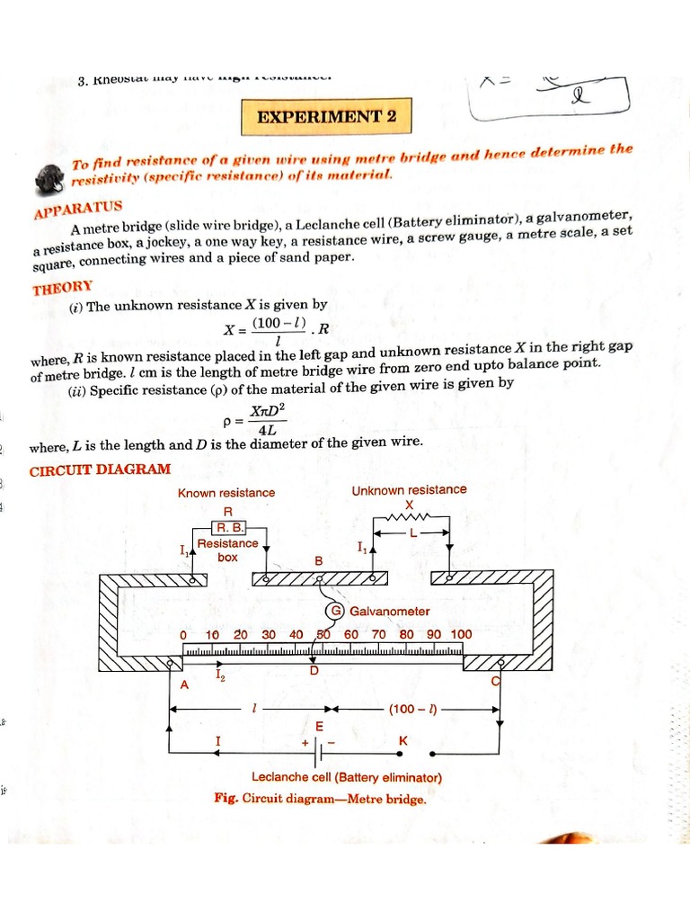 Meter Bridge Experiment1 | PDF