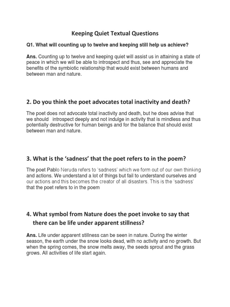 Keeping Quiet - Notes | Download Free PDF | Silence | Symbols