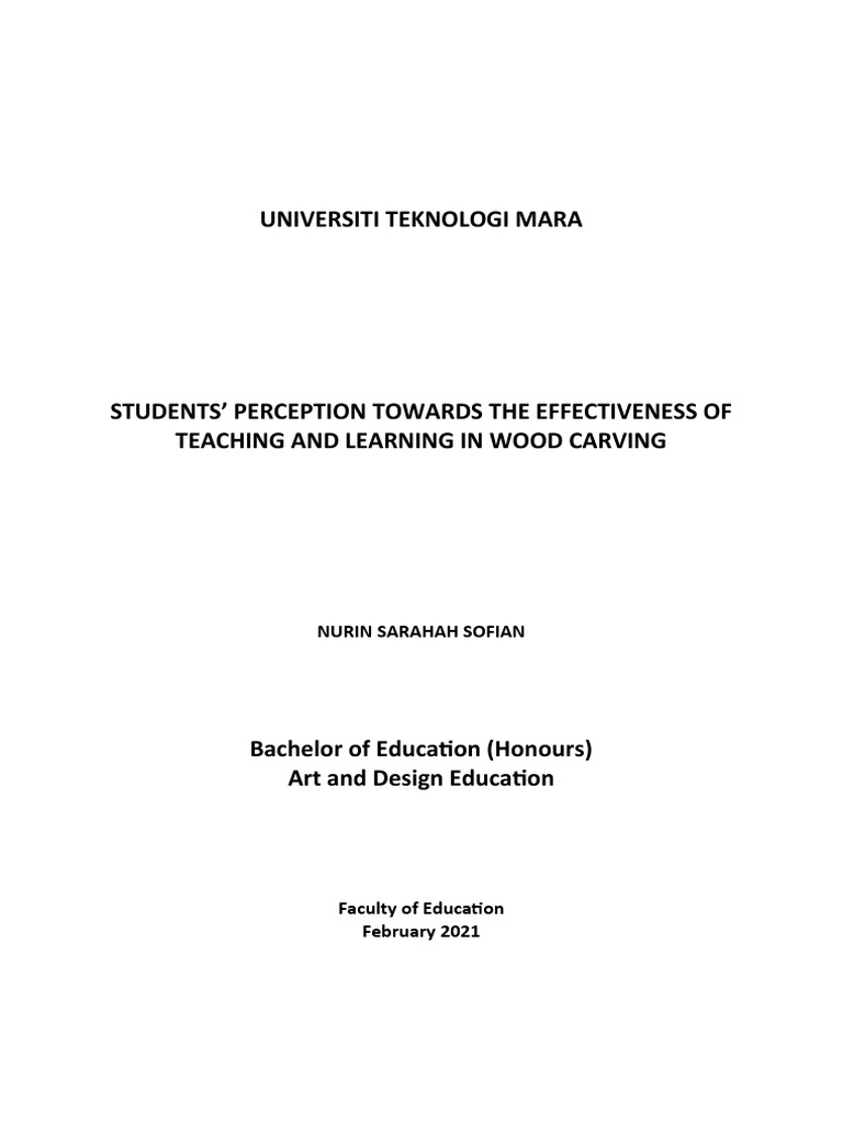 Thesis Wood Carving Chapter 4&5 - Update | PDF | Survey Methodology | Teaching Method