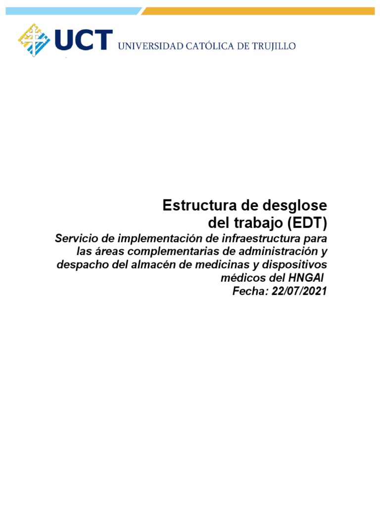 GRUPO N°3 - Estructura de Desglose Del Trabajo (EDT) | PDF | Hospital | Business