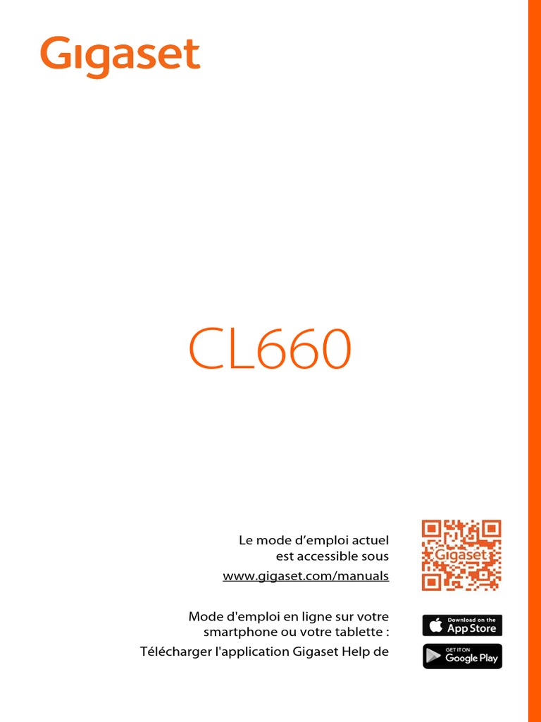 Téléphone Fixe Gigaset CL660 | PDF | Pile rechargeable | Chargeur ...