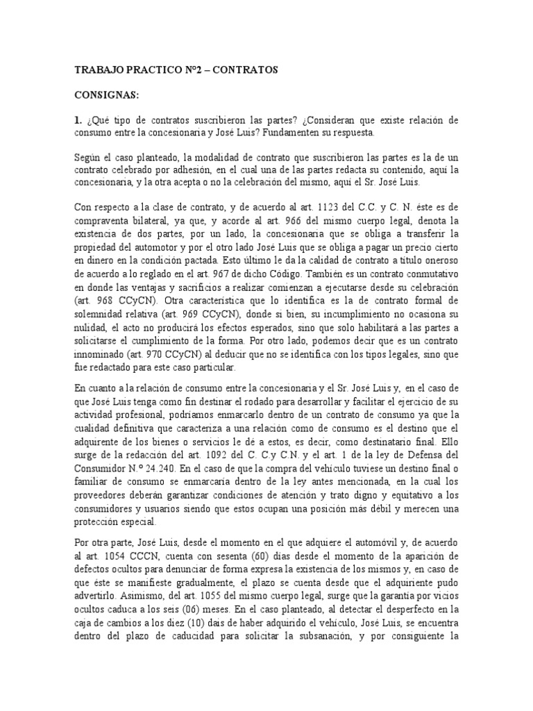 TP2 Contratos 100% | PDF | Economias