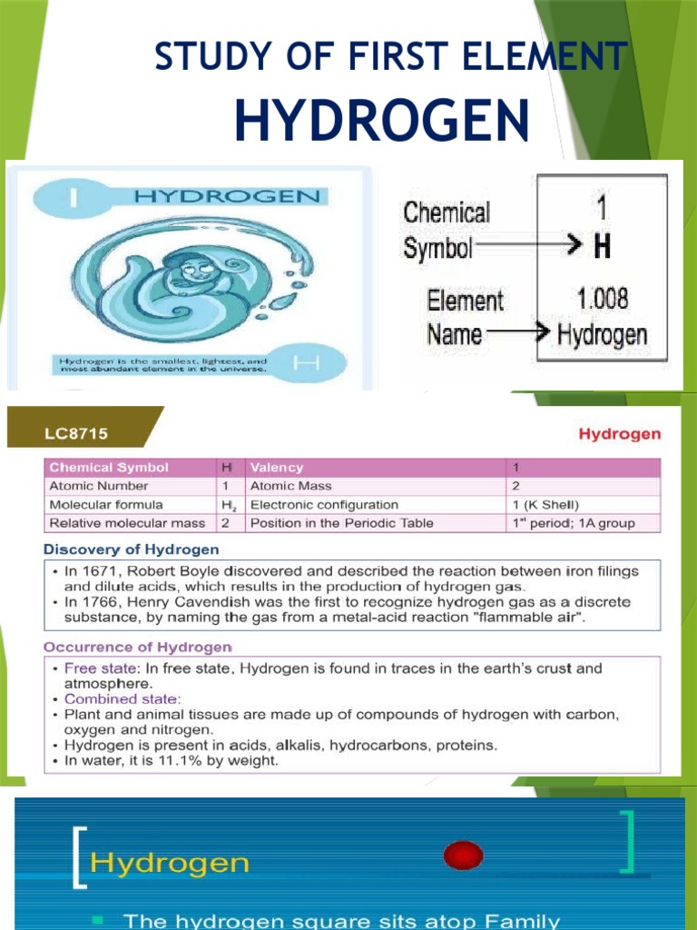Chemistry Hydrogen Notes | PDF