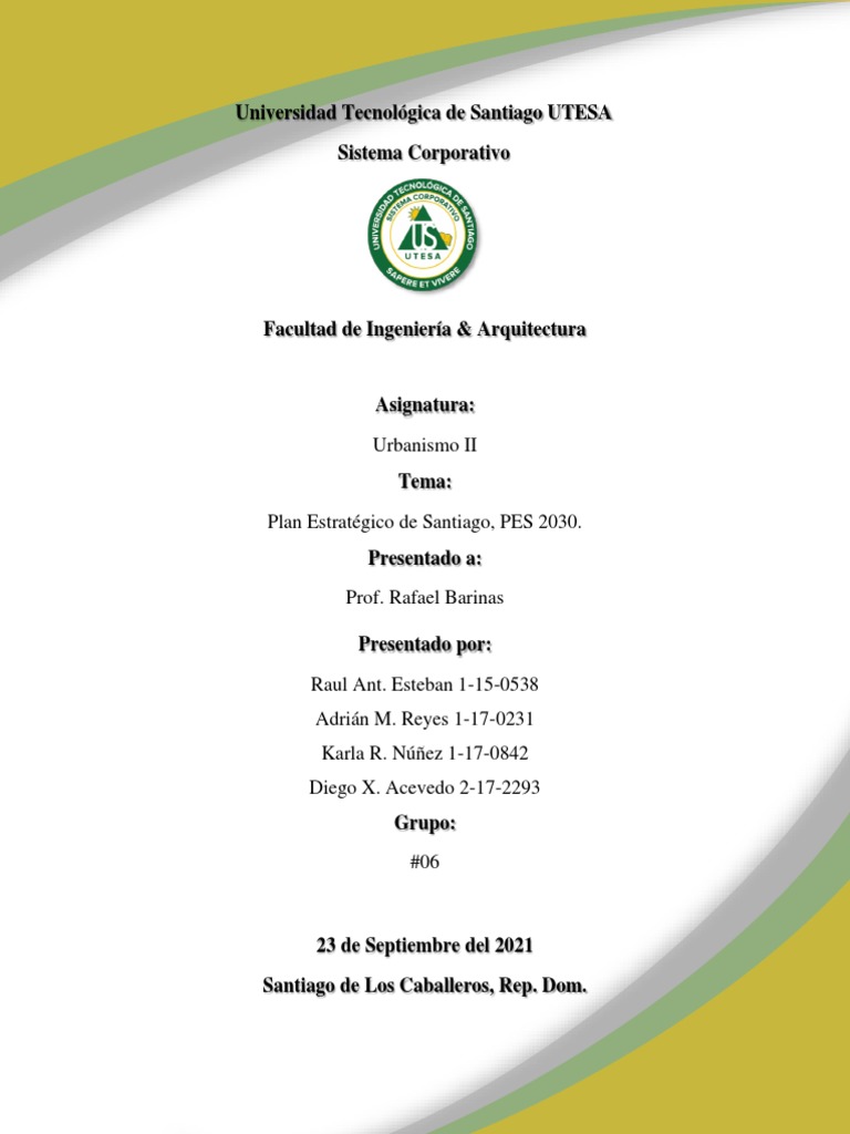 Plan Estratégico de Santiago, PES 2030. | PDF | Santiago | Sustentabilidad
