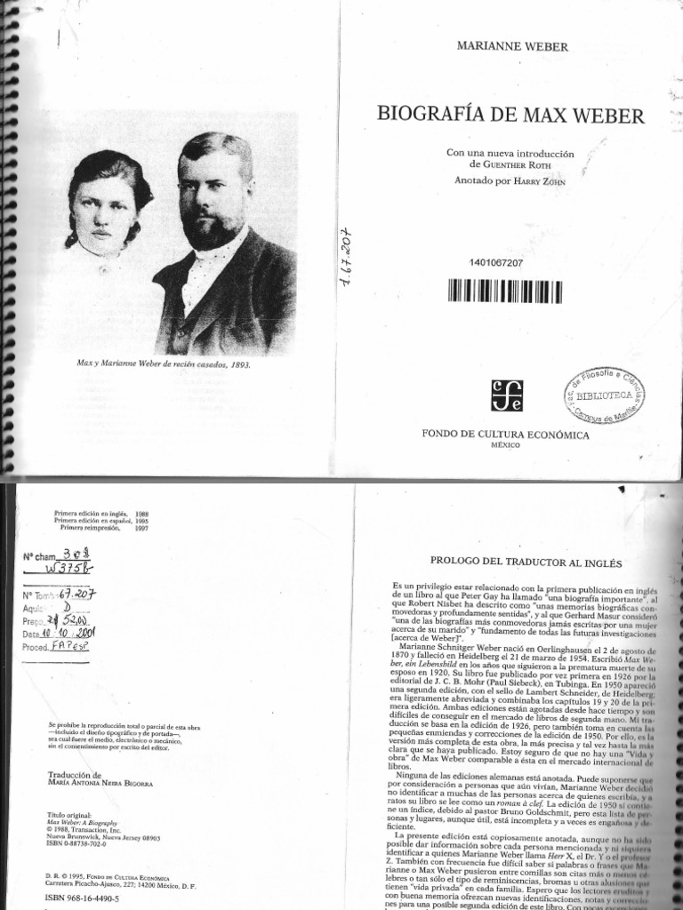Biografia de Max Weber Marianne Weber | PDF