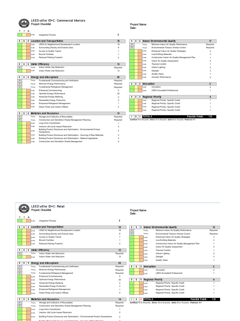 LEED_v4_for_Interior_Design_and_Construction_Checklist | PDF ...