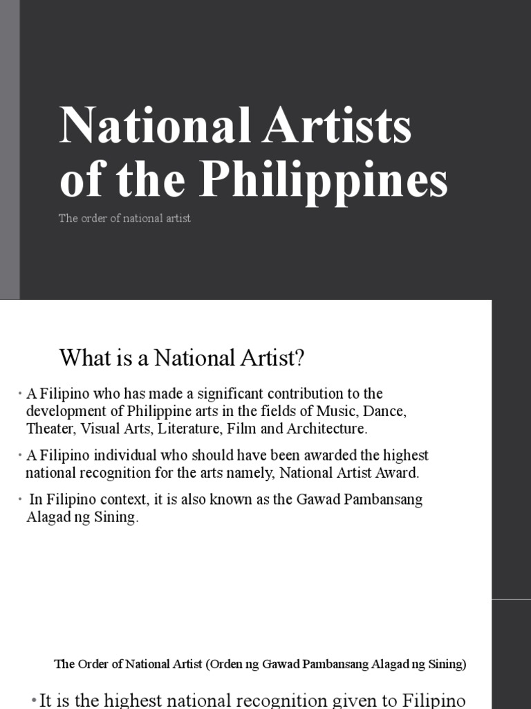 National Artists of The Philippines | PDF | The Arts | Aesthetics