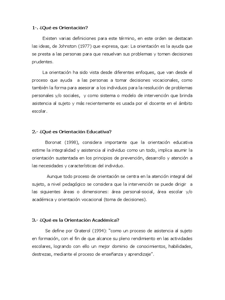 Qué Es Orientación | Descargar gratis PDF | Método de enseñanza ...