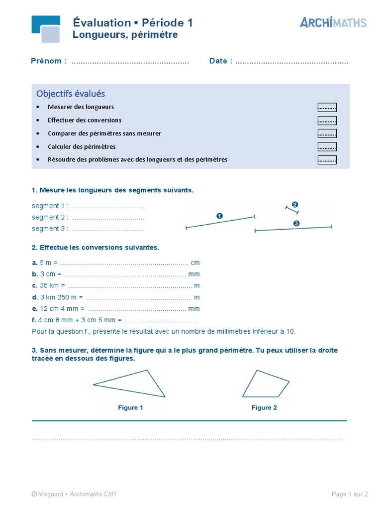 Exo Archimaths cm1 Evalp1 04pdf | PDF