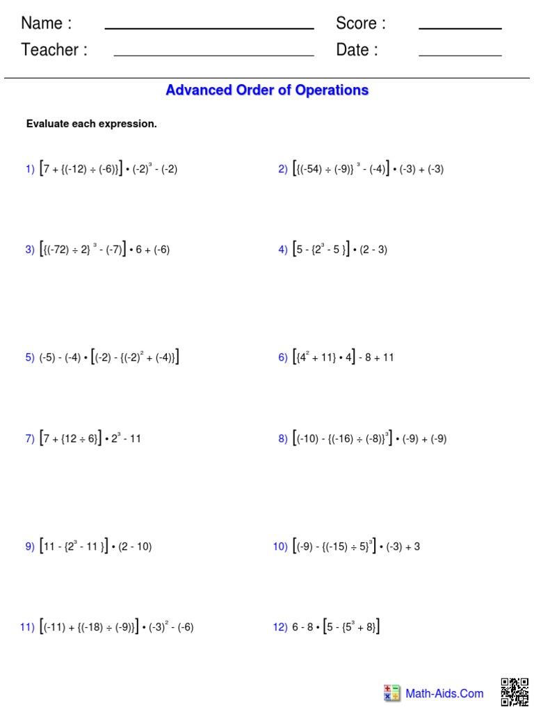 Math Pemdas 1 | PDF | Mathematics