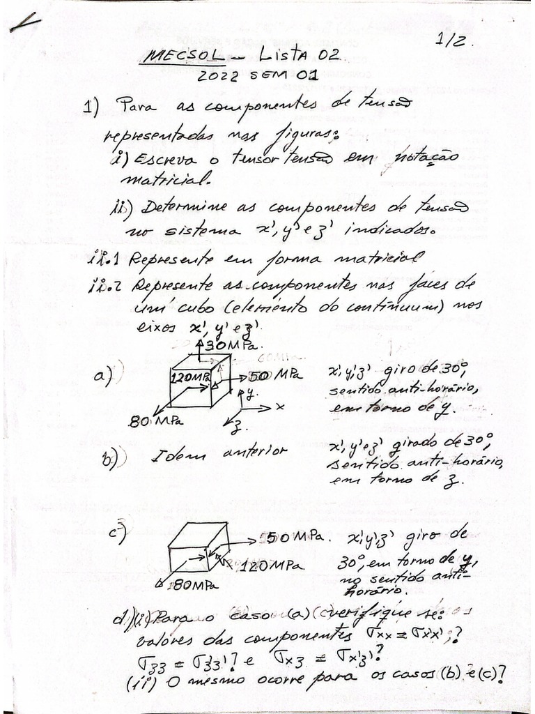 Mecsol 2022sem01 Lista02 | PDF
