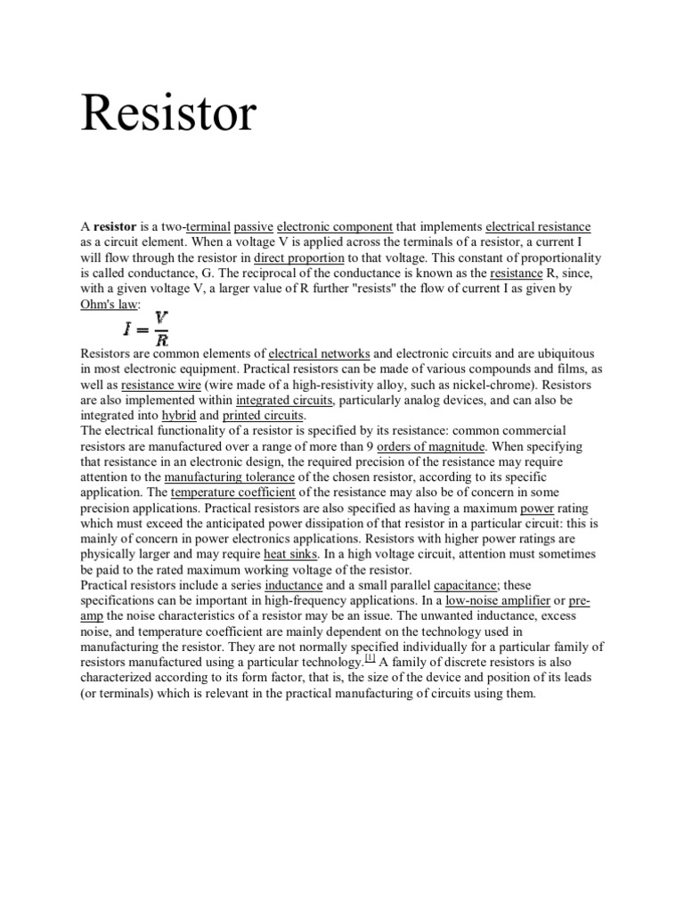 Understanding Resistors: An In-Depth Look at Resistor Components ...