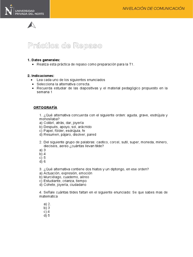 Práctica de Repaso T1 Comunicacion | PDF | Tipología Lingüística | Morfología Lingüística