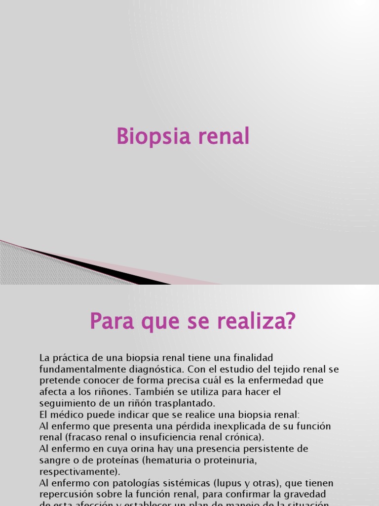 Biopsia Renal | PDF | Biopsia | Riñón