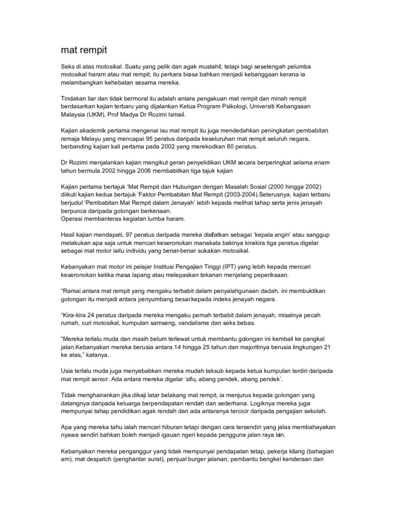 Mat Rempit | PDF