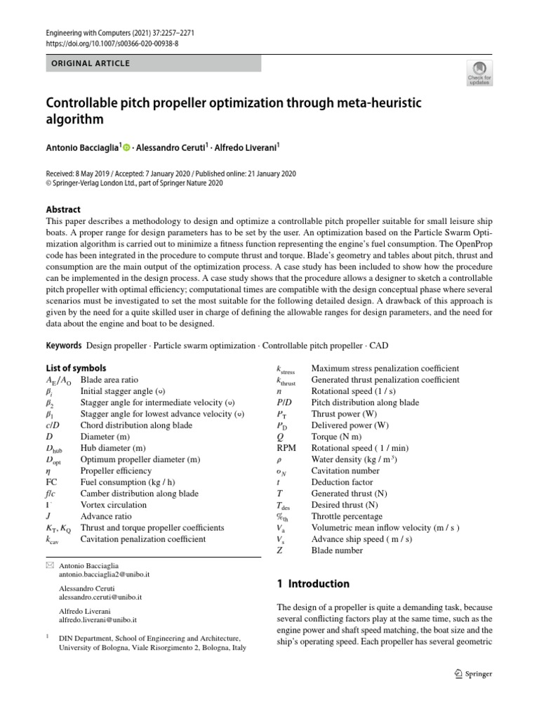 Contrllable-Pitch Propeller Model | PDF | Mathematical Optimization ...