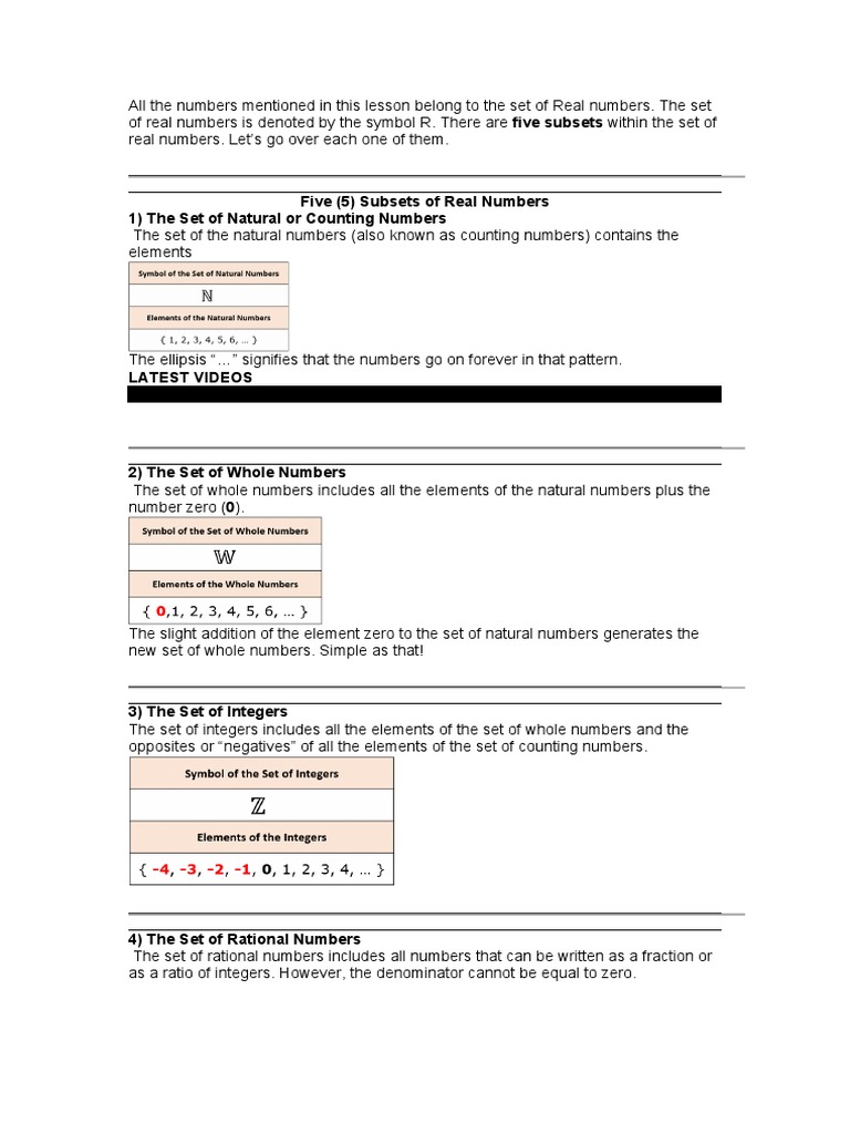 real number system | PDF | Numbers | Rational Number
